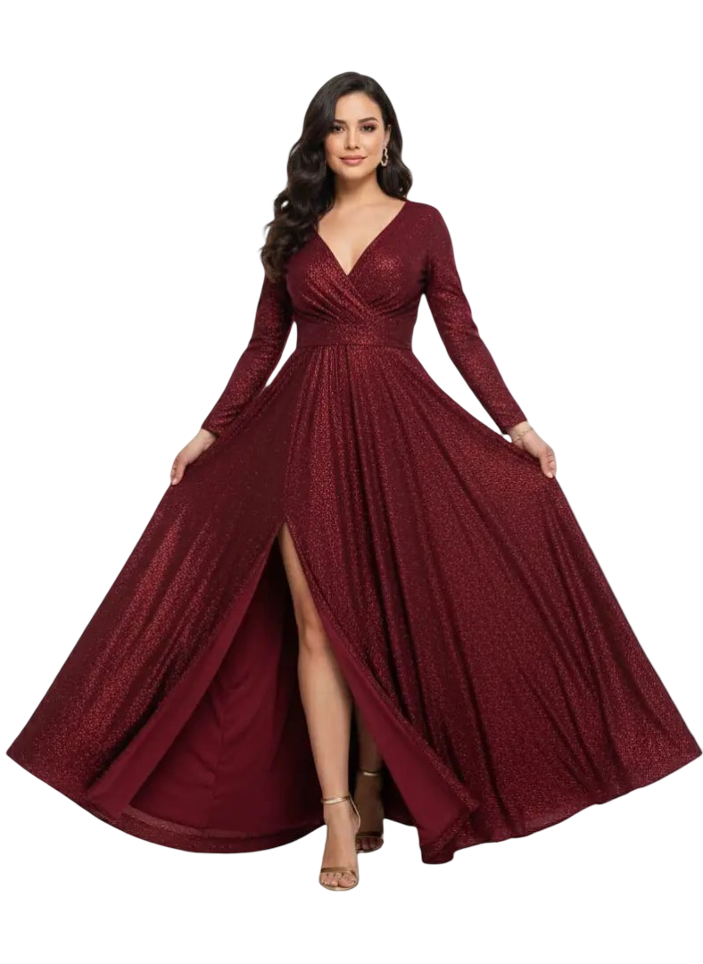 Vestido largo glam glamuroso – Candelaria Moda